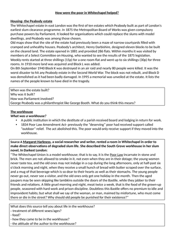 GCSE History Crime and Punishment resources Whitechapel c1870-1900 ...