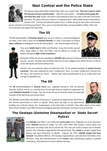 GCSE Germany L21 - Nazi Terror and Control | Teaching Resources
