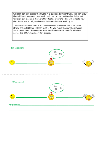 Self-assessment line | Teaching Resources