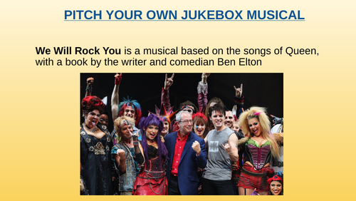 Pitch your own Jukebox Musical! - a fun Ks3 / GCSE activity for ...