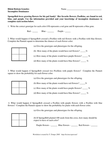 Genetic Inheritance with Sponge Bob! | Teaching Resources