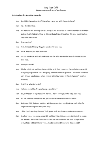 ESL/EFL Advanced English listening tests (Ans) | Teaching Resources