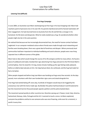 ESL/EFL Advanced English listening tests (Ans) | Teaching Resources