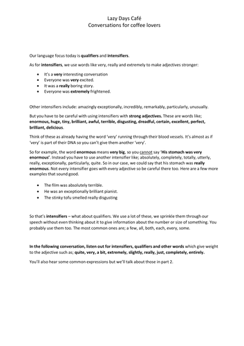 ESL/EFL Advanced English listening tests (Ans) | Teaching Resources