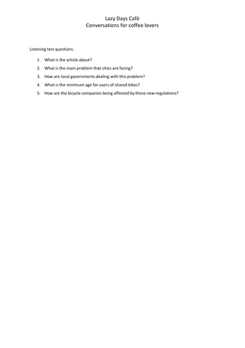 ESL/EFL Advanced English listening tests (Ginny) | Teaching Resources