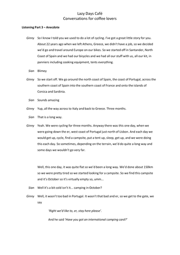 ESL/EFL Advanced English listening tests (Ginny) | Teaching Resources