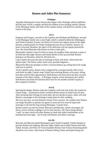 Romeo and Juliet Timeline | Teaching Resources