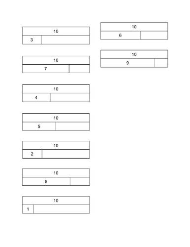 Number Bonds to 10 Bar Models | Teaching Resources