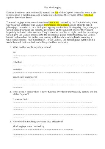 The Hunger Games | Teaching Resources