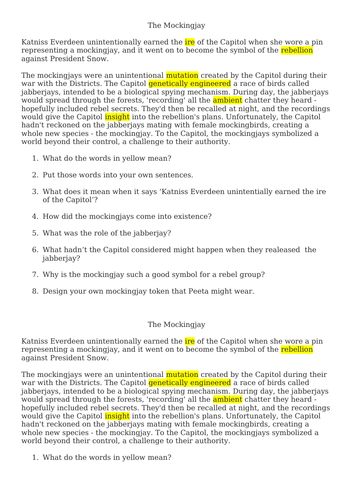 The Hunger Games | Teaching Resources