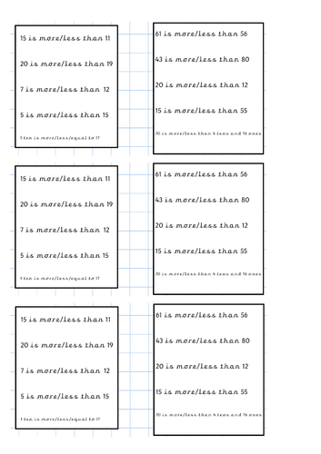 Place Value: More or Less Than | Teaching Resources