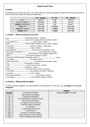 French Verbs - GCSE Practice Booklet | Teaching Resources