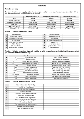 French Verbs - GCSE Practice Booklet | Teaching Resources