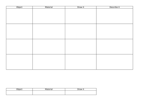Material Hunt Table | Teaching Resources