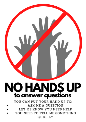 No Hands Up - Classroom Poster | Teaching Resources