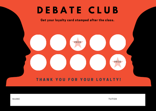 Debate Club Poster and Loyalty Card | Teaching Resources