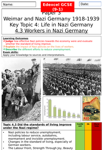 GCSE Germany | Workers in Nazi Germany | Teaching Resources