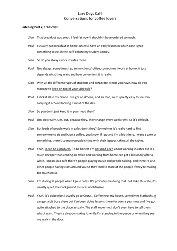 ESL/EFL Advanced English listening tests (Paul) | Teaching Resources