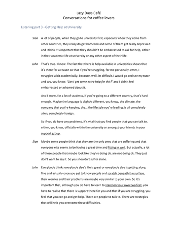 ESL/EFL Advanced English listening tests (John) | Teaching Resources