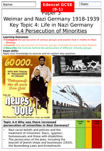 GCSE Germany | Persecution of Minorities | Teaching Resources