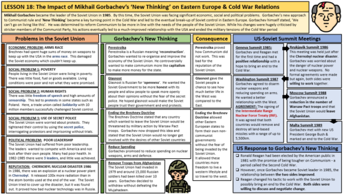 Cold War & Superpower Relations - Knowledge Organisers - Revision ...