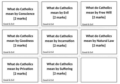 Good & Evil - Revision cards with answers - Eduqas/WJEC | Teaching ...