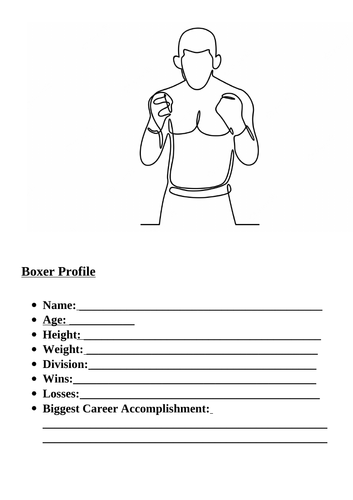 'The Boxer' by Emma Payne Unit | Teaching Resources