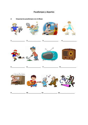 Spanish - Hobbies/Sports | Teaching Resources