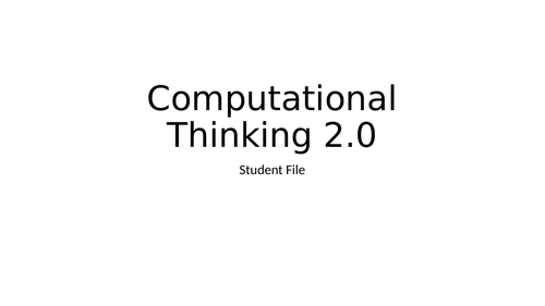 Computational Thinking (10x lessons + end of unit assessment) Key Stage ...