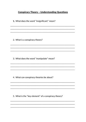 Conspiracy Theory Research Unit | Teaching Resources