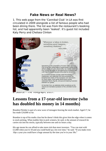 Conspiracy Theory Research Unit | Teaching Resources