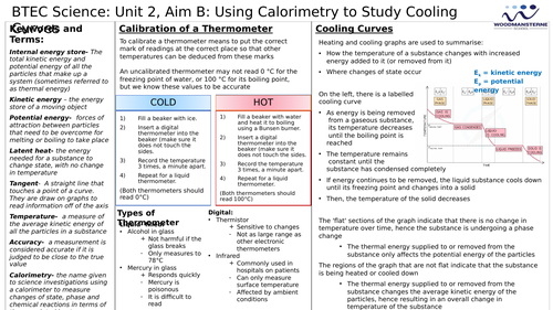 Lvl 3 Science BTEC Unit 2 Aim B KO | Teaching Resources