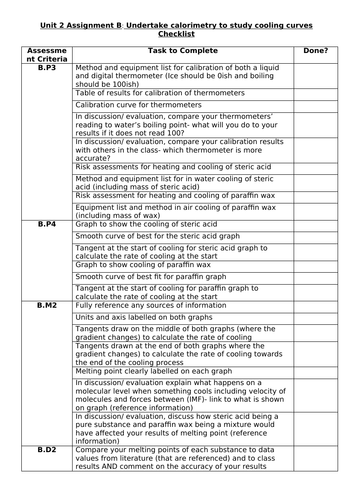 Aim B Marking checklist | Teaching Resources