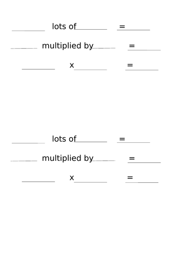 Maths Stem Sentence Multiplication | Teaching Resources