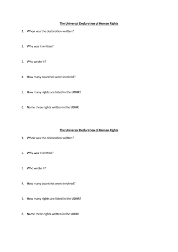 10 Lessons - Human Rights - Local, National, Global - Investigating ...