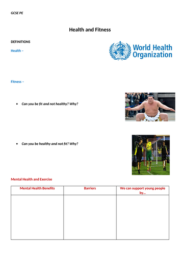 AQA GCSE PE - Health and Fitness (Full Module Resources) | Teaching ...