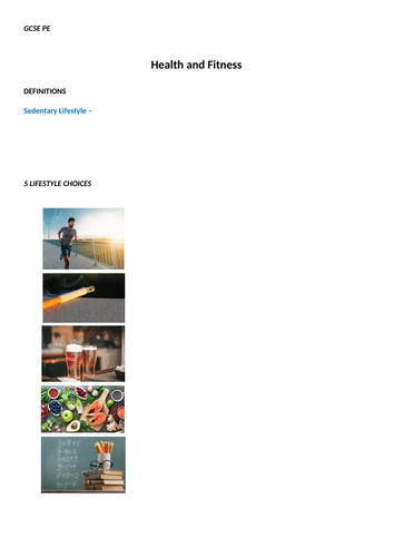 AQA GCSE PE - Health and Fitness (Full Module Resources) | Teaching ...