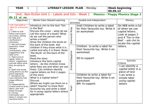 Year 1 planning Maths and English from Excellent school Back to school ...