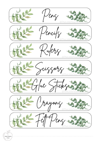 Botanical Tray Labels | Teaching Resources