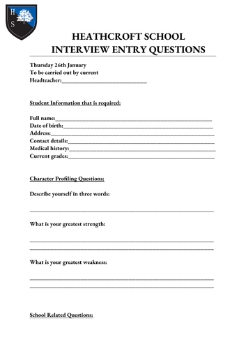 Noughts and Crosses - School Interview Template | Teaching Resources