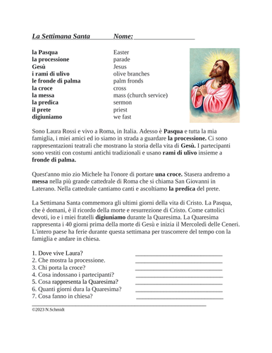 La Settimana Santa Lettura: Italian Reading on Holy Week and Easter ...