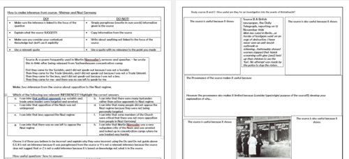 Weimar and Nazi Germany Skills activities/ examples | Teaching Resources