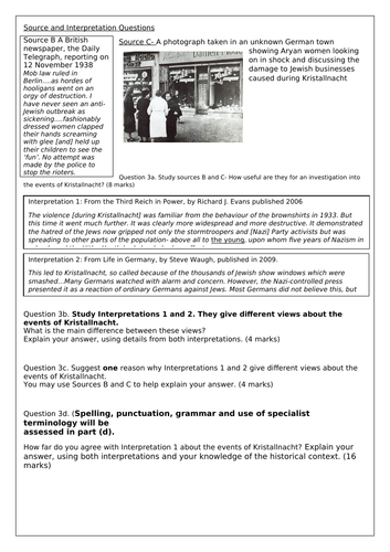 Weimar and Nazi Germany Skills activities/ examples | Teaching Resources