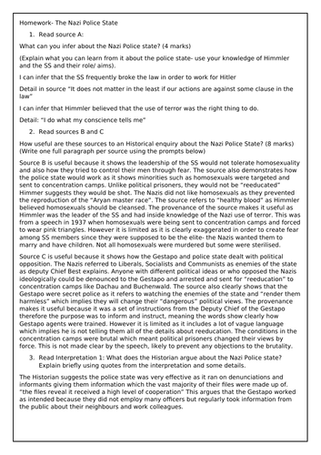 Weimar and Nazi Germany Skills activities/ examples | Teaching Resources