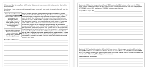 Weimar and Nazi Germany Skills activities/ examples | Teaching Resources