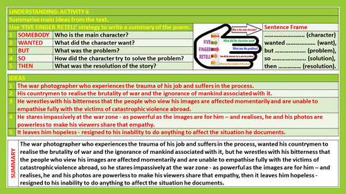 READING WAR POETRY - WAR PHOTOGRAPHER - WORKSHEETS | Teaching Resources
