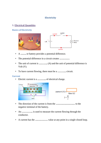 GCSE Electricity | Teaching Resources