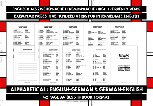 ENGLISH FOR GERMAN SPEAKERS VERBS BOOK #1 | Teaching Resources