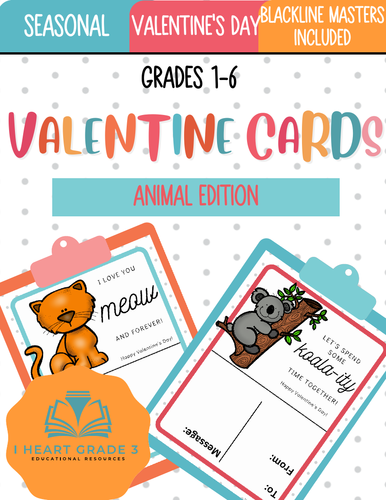 Valentine Cards: Animal Edition | Teaching Resources