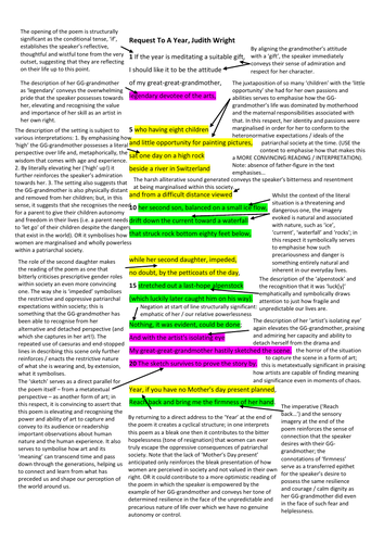 Request to a Year - CIE Poetry Anthology, Annotated with starter ...